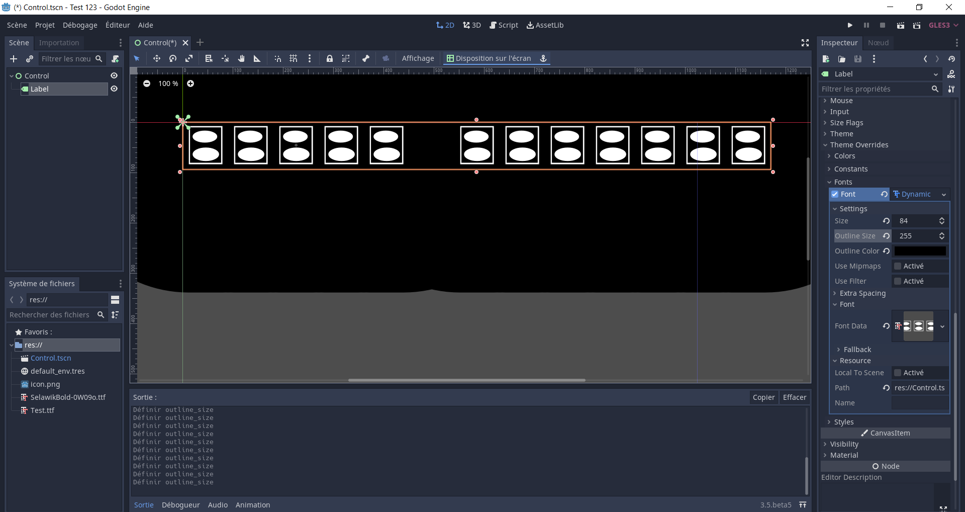 Engine Crash with latest 3.5 Beta 2+, related to Outline Font Size ...