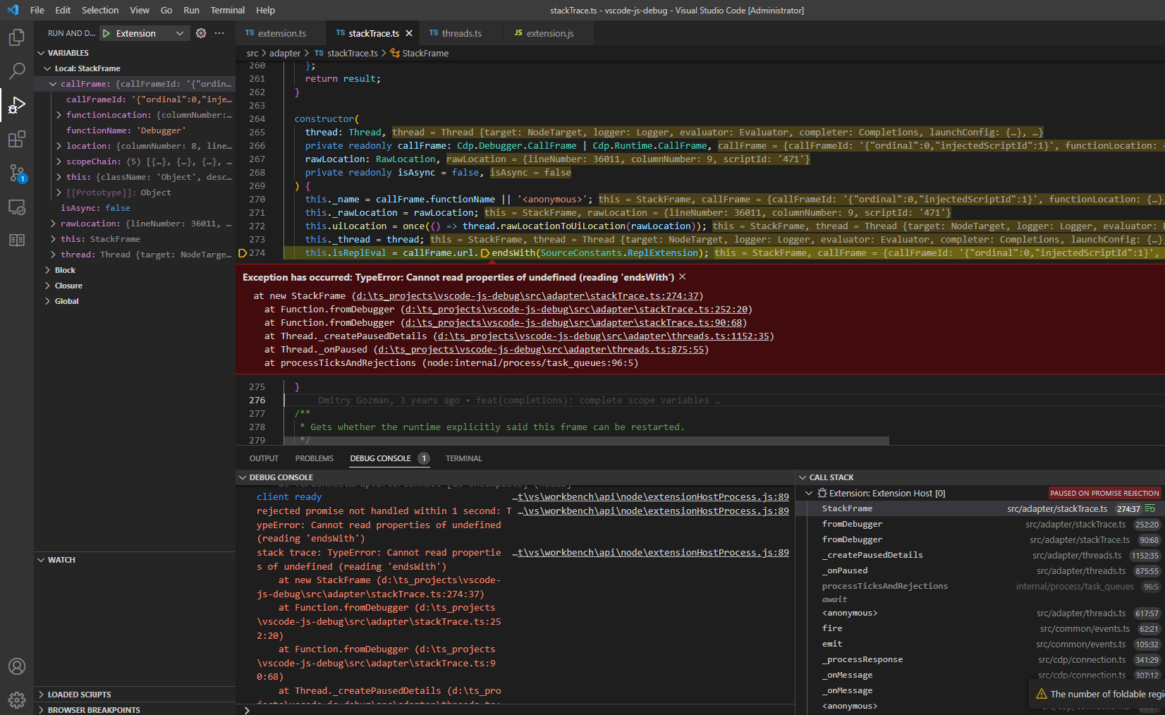 callFrame.url is undefined · Issue #1327 · microsoft/vscode-js-debug · GitHub