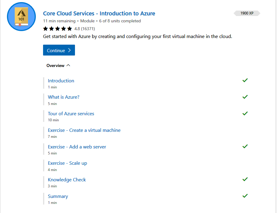 Learn > Azure > impossible to complete module · Issue #1727 · MicrosoftDocs/feedback · GitHub