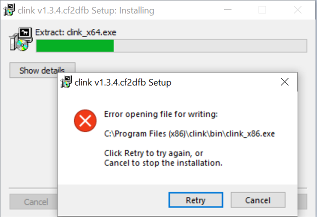 Installer has to be run twice for clink to be installed on top of an existing version · Issue ...