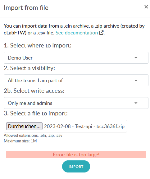 Unable To Import Exported Experiment · Issue 4128 · Elabftwelabftw · Github