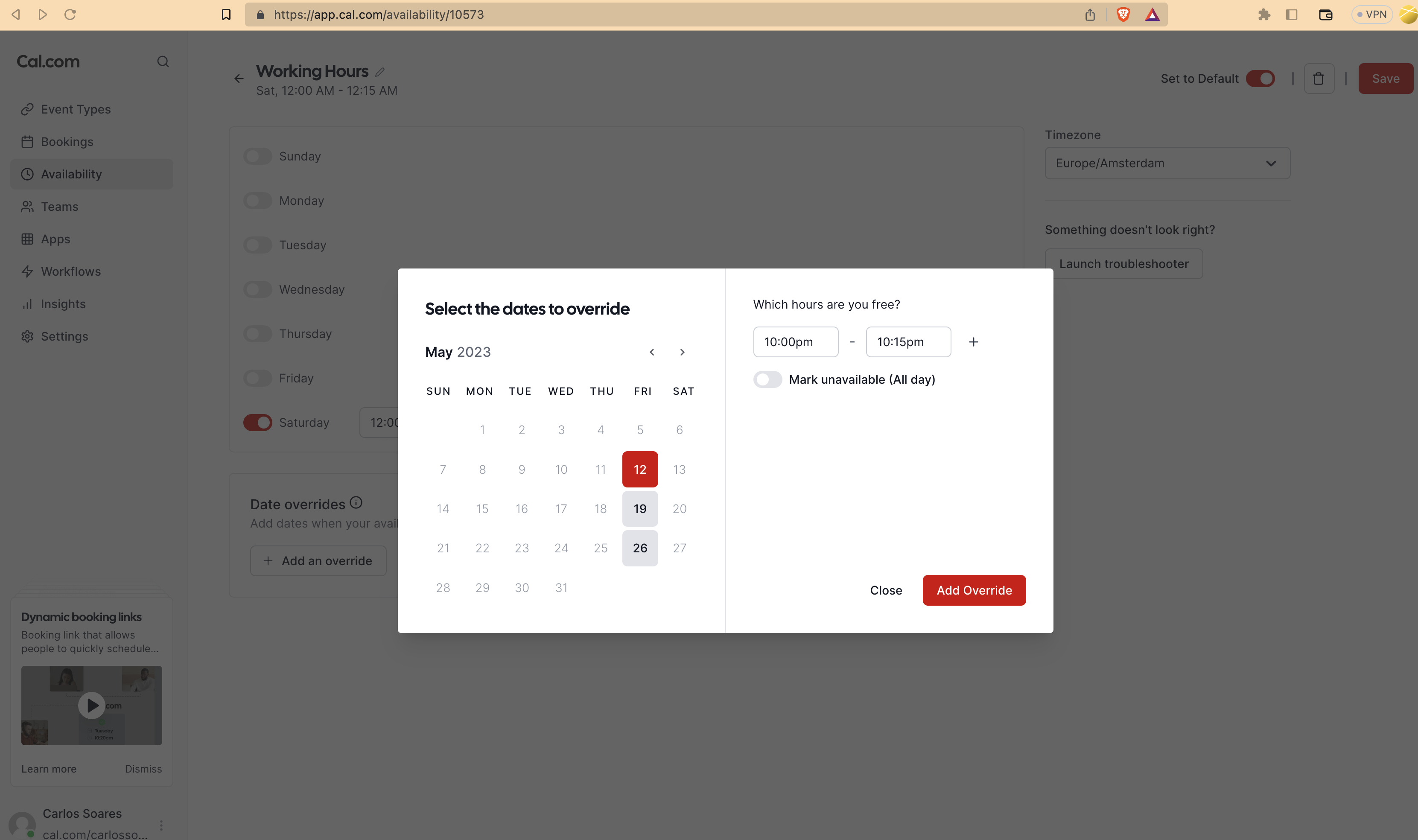 [CAL-1672] Calendar override with the wrong dates and time · Issue ...