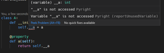 Incorrect "reportUnusedVariable" for private class members · Issue #704 ...