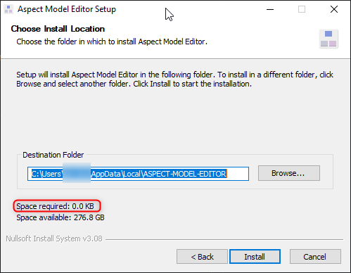 [BUG] Windows Installer: Space required is estimated to 0 KB · Issue #30 · eclipse-esmf/esmf ...