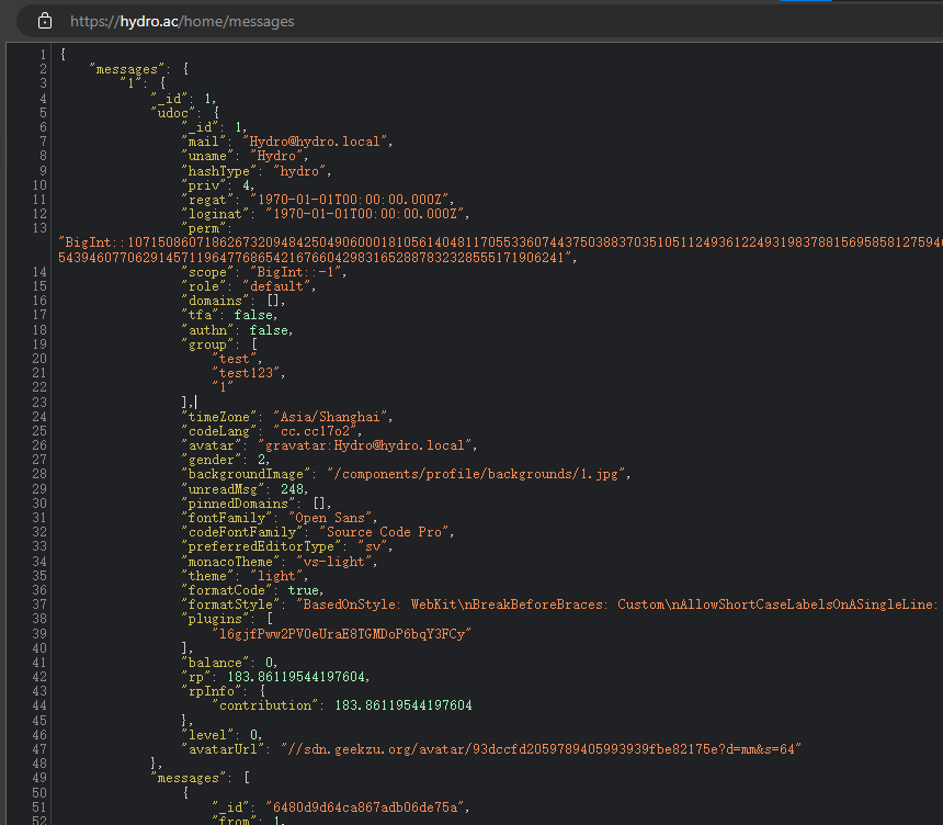 [Bug] Failed to render the message page. · Issue #628 · hydro-dev/Hydro · GitHub