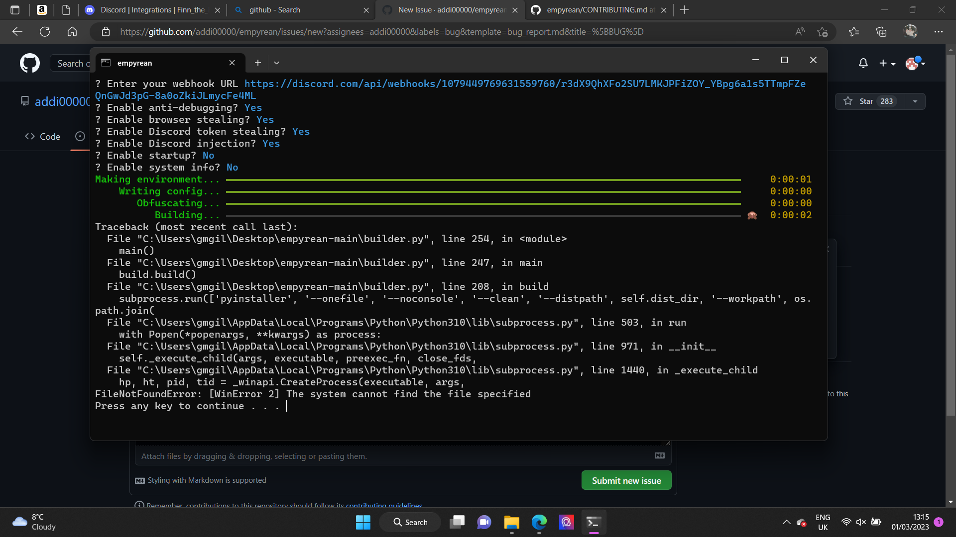 [BUG] FileNotFoundError: [WinError 2] · Issue #188 · addi00000/empyrean ...