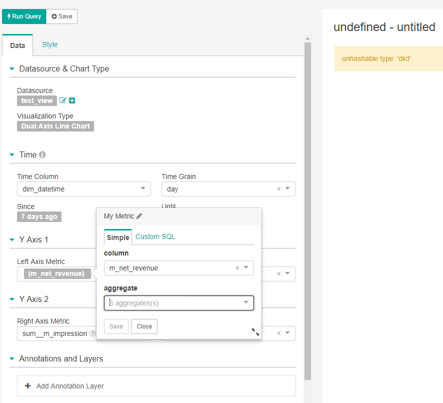 Dual Axis Line Chart Inconsistent Metric Tool · Issue 5284 · Apachesuperset · Github