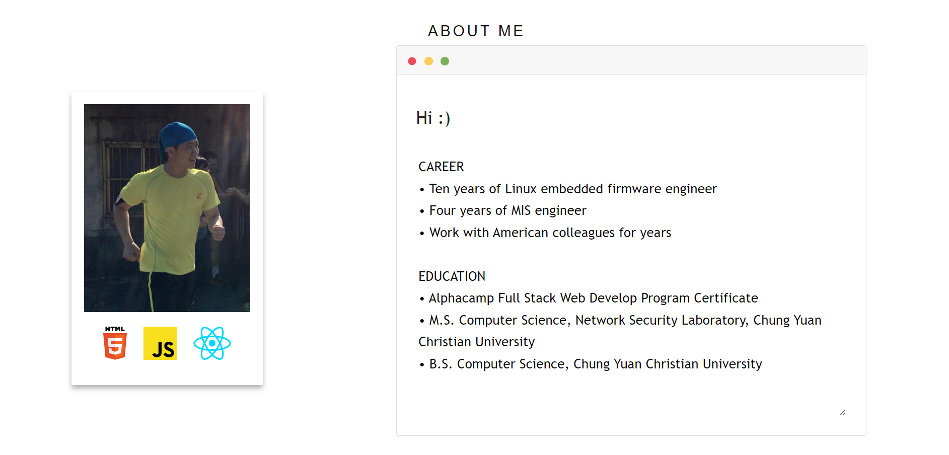 GitHub - tommy0311/react-portfolio: Easy to adapt and deploy React portfolio inspired with ...