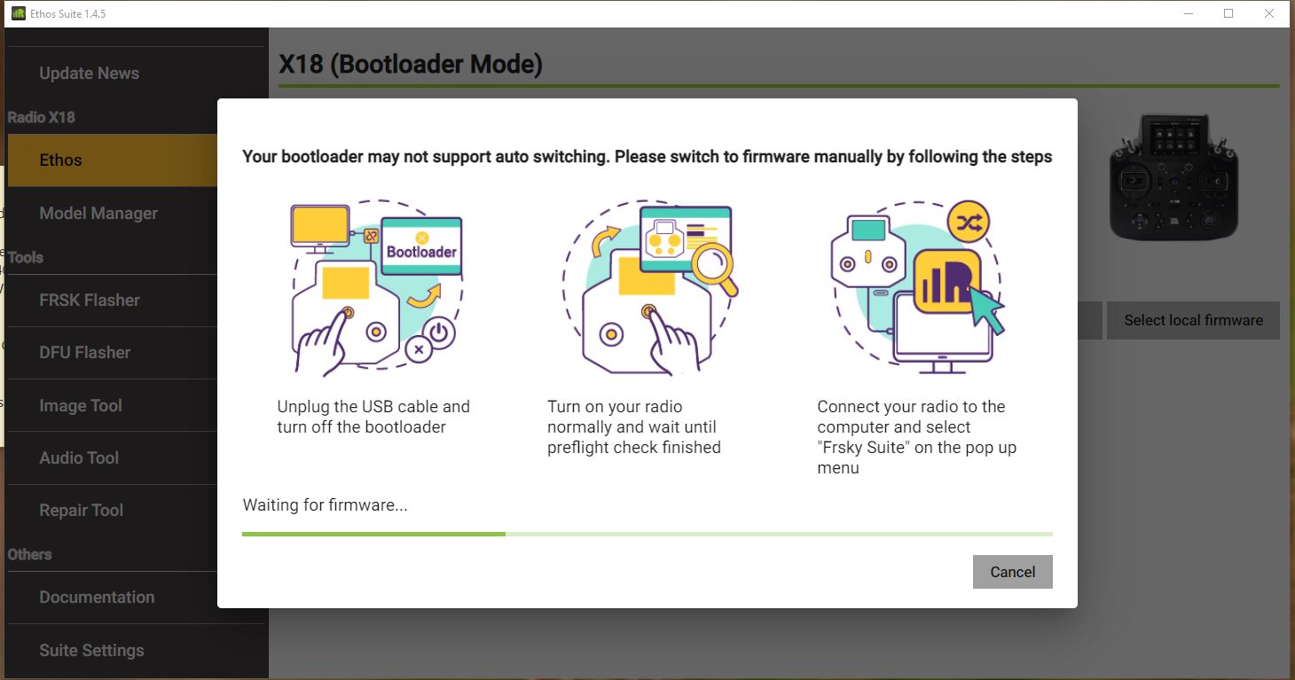 ETHOS Suite Cannot read my X18 · Issue #2451 · FrSkyRC/ETHOS-Feedback-Community · GitHub