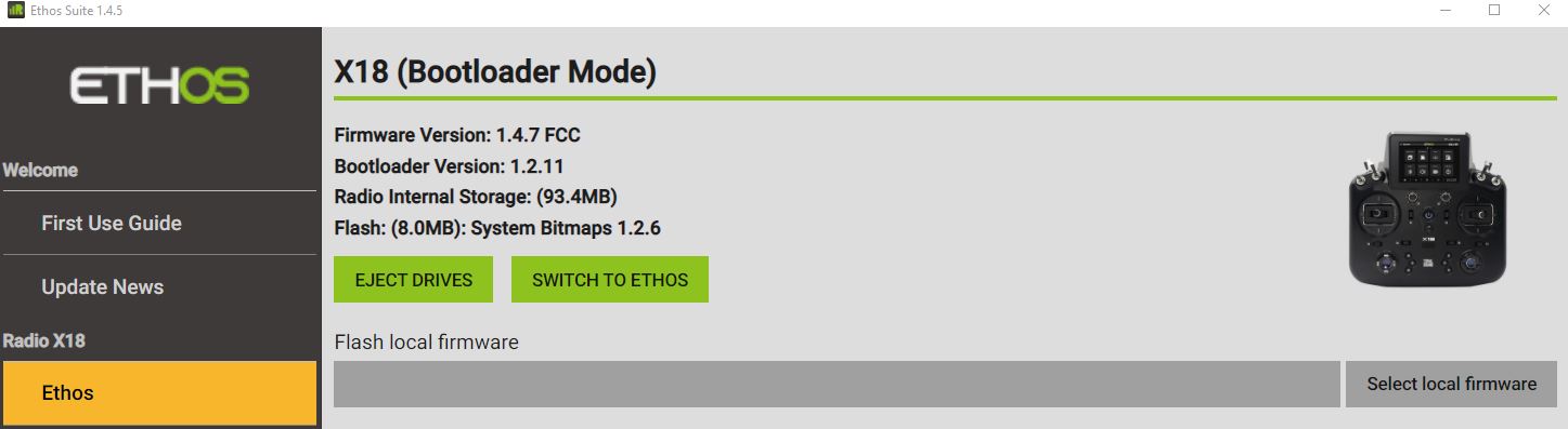 ETHOS Suite Cannot read my X18 · Issue #2451 · FrSkyRC/ETHOS-Feedback-Community · GitHub