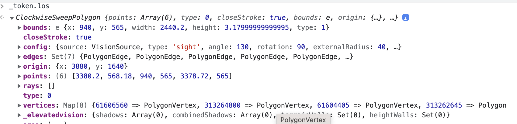 Fixed an issue that caused the vision polygon to be computed incorrectly when a wall intersected ...