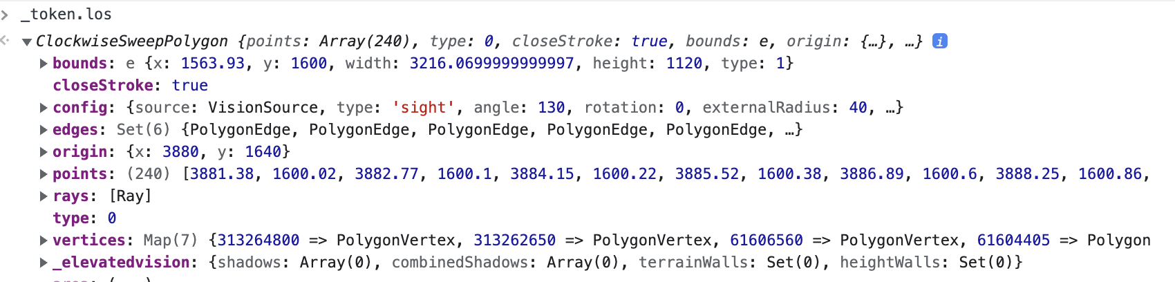 Fixed an issue that caused the vision polygon to be computed incorrectly when a wall intersected ...