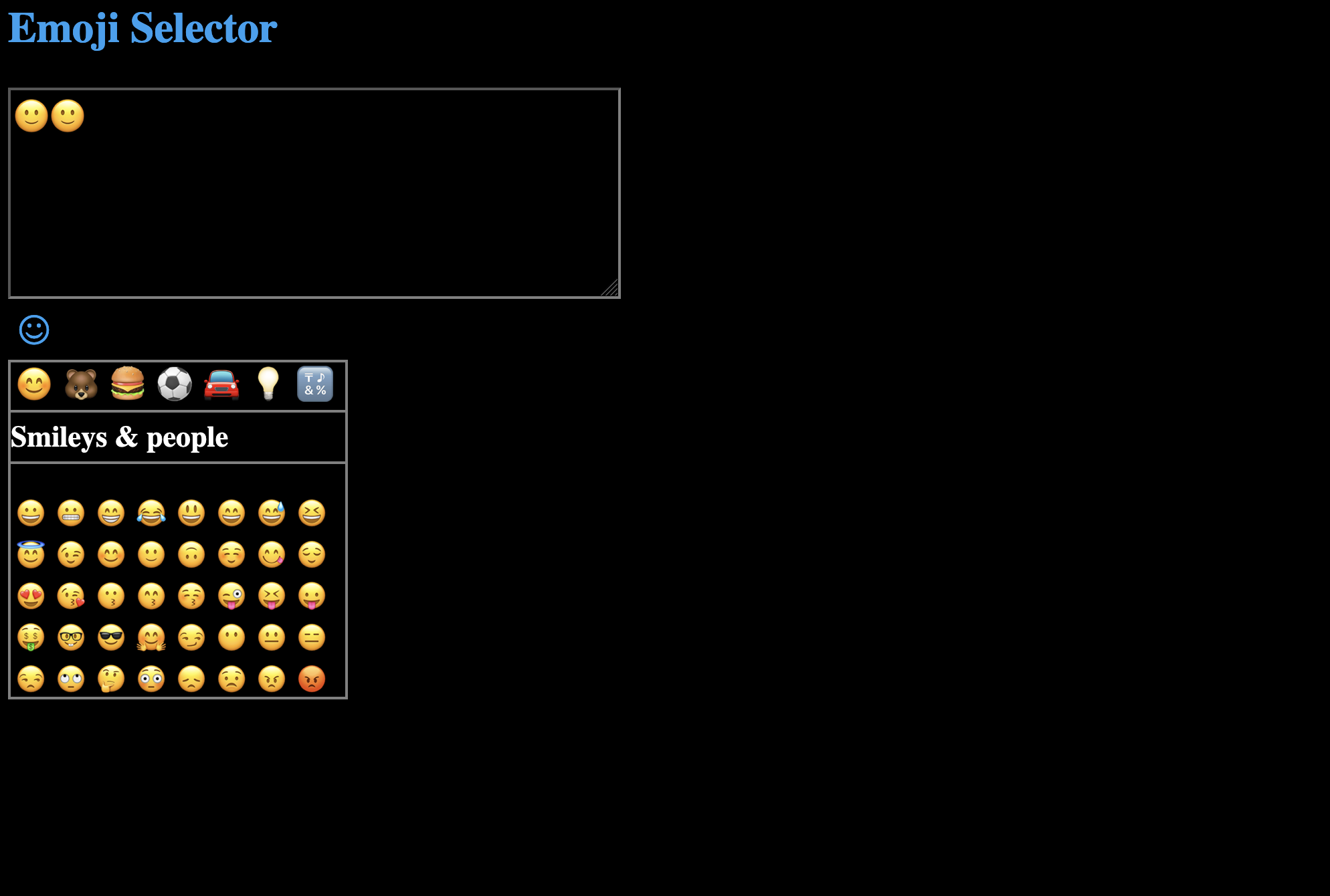 Github Mcd77react Emoji Selector Simple React Emoji Selector