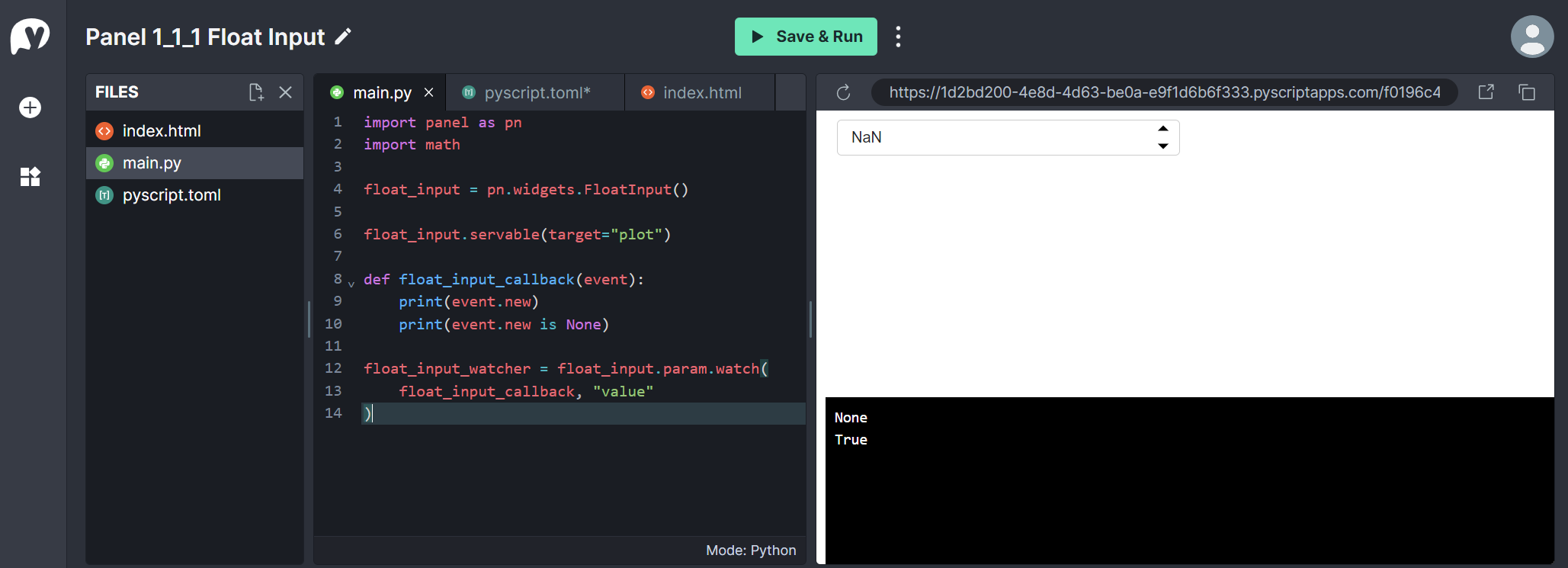 Floatinput Widget Shows A Nan Value When Its Input Is Cleared In Pyscript · Issue 5205
