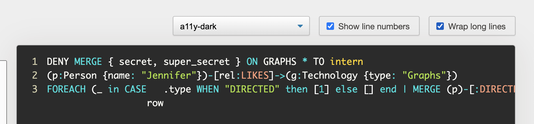 Wrapping `Cypher` breaks query · Issue #403 · react-syntax-highlighter/react-syntax-highlighter ...