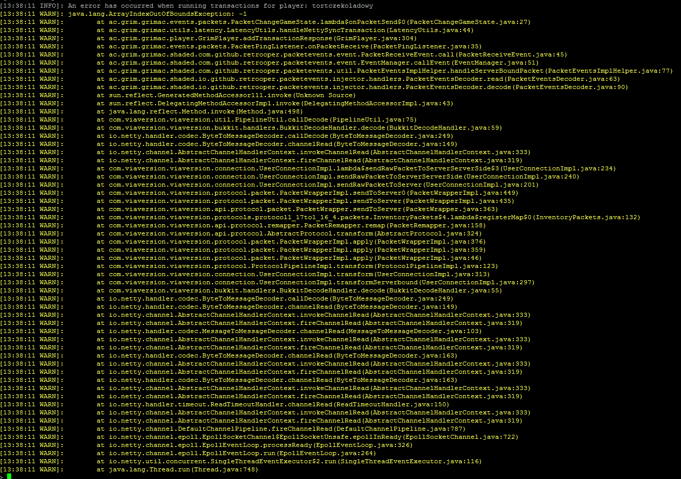 Massive console spam · Issue #805 · GrimAnticheat/Grim · GitHub