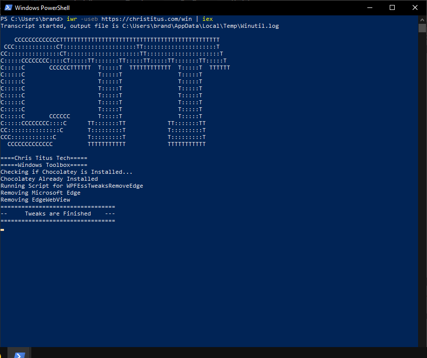 Error Attempting to Uninstall Microsoft Edge · Issue #727 · ChrisTitusTech/winutil · GitHub