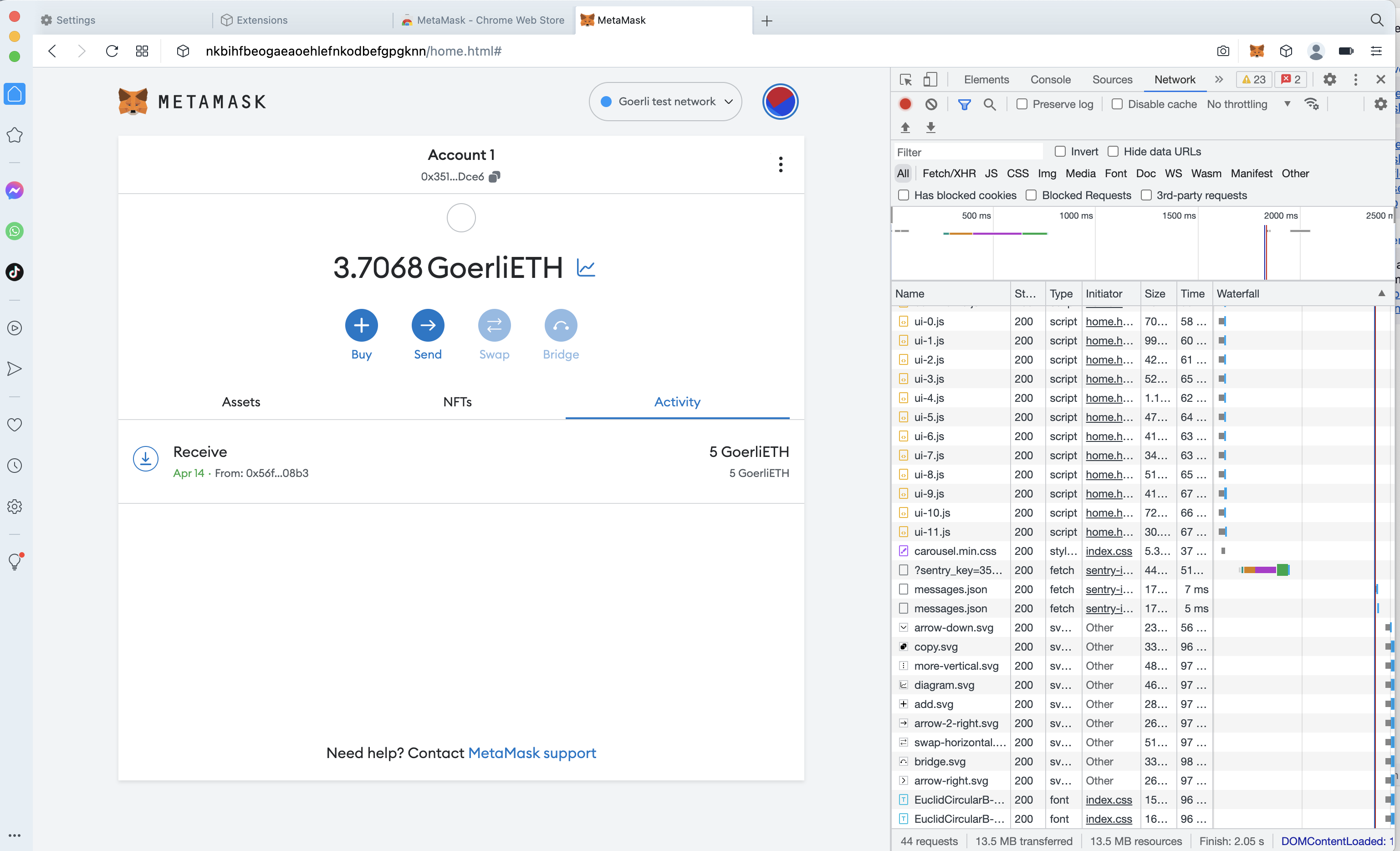 [Bug]: No incoming transaction display in Edge · Issue #18838 · MetaMask/metamask-extension · GitHub