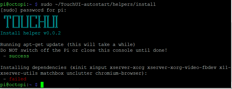 Installing dependencies Failed · Issue #316 · BillyBlaze/OctoPrint-TouchUI · GitHub