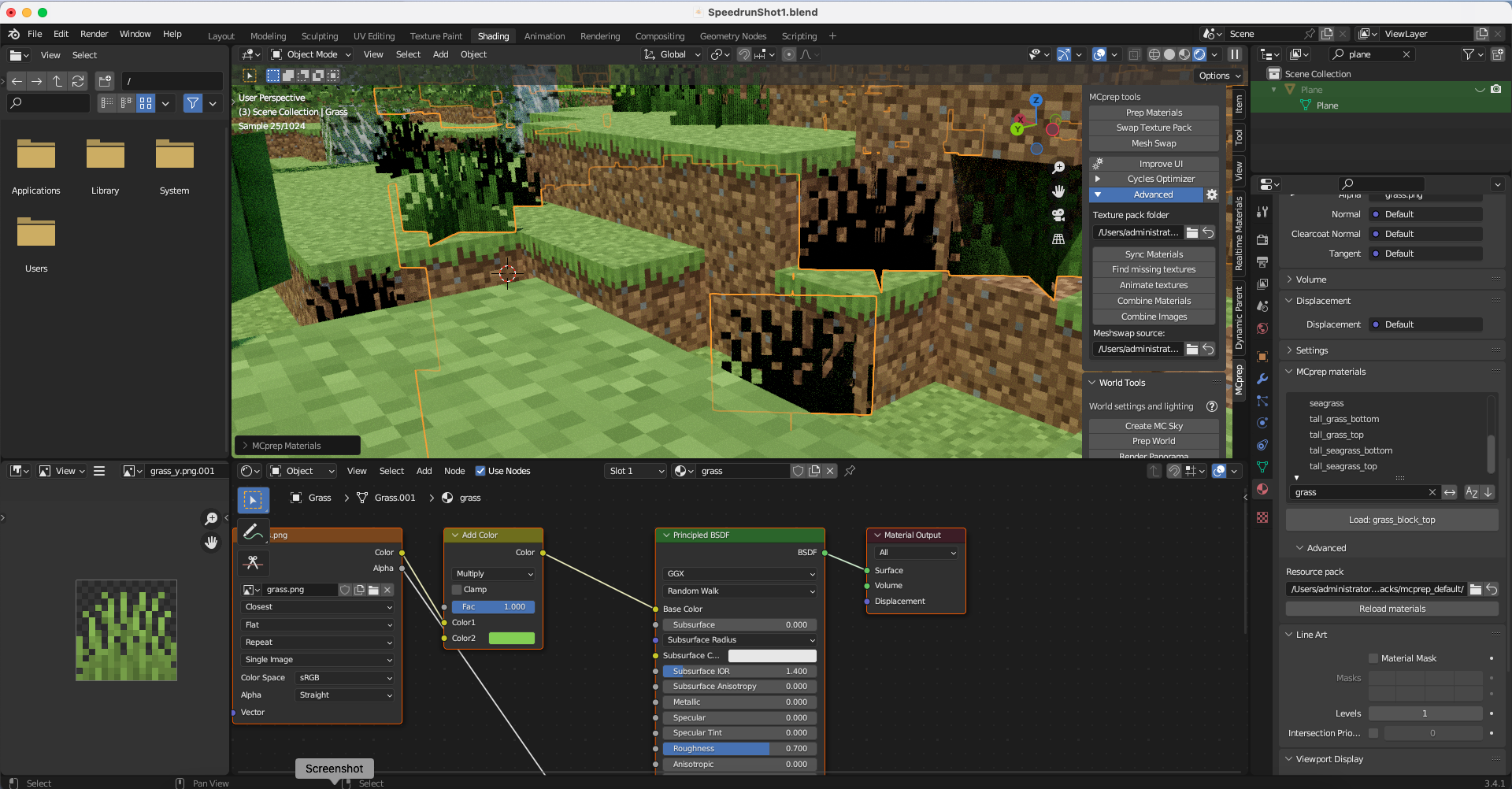 Black grass in render. · Issue #377 · Moo-Ack-Productions/MCprep · GitHub
