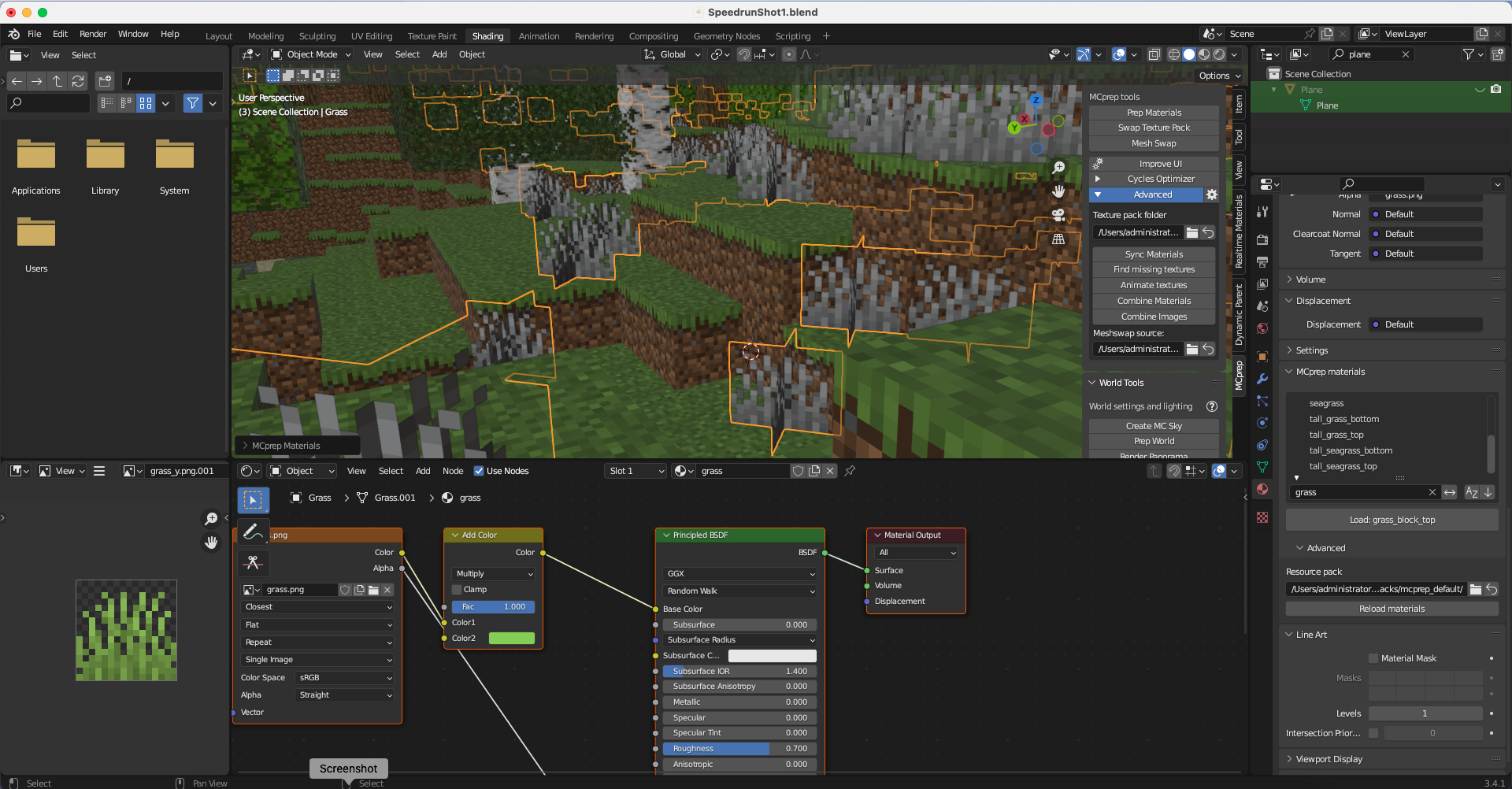 Black grass in render. · Issue #377 · Moo-Ack-Productions/MCprep · GitHub