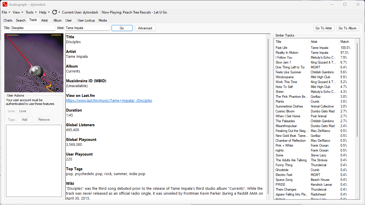 GitHub - dylondark/Audiograph: Music tracking program that utilizes the ...