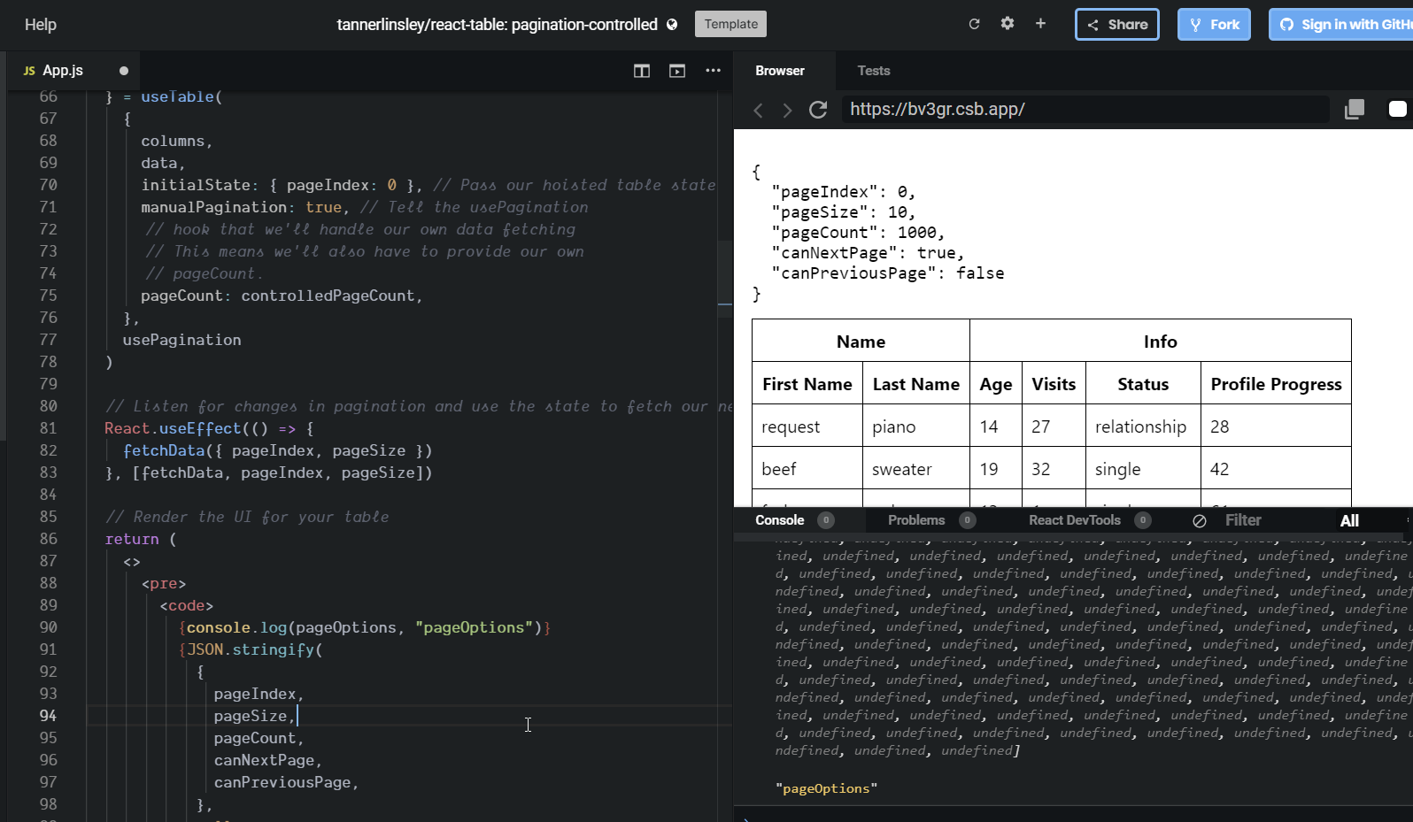 pageOptions undefined value array · Issue #1785 · TanStack/table · GitHub