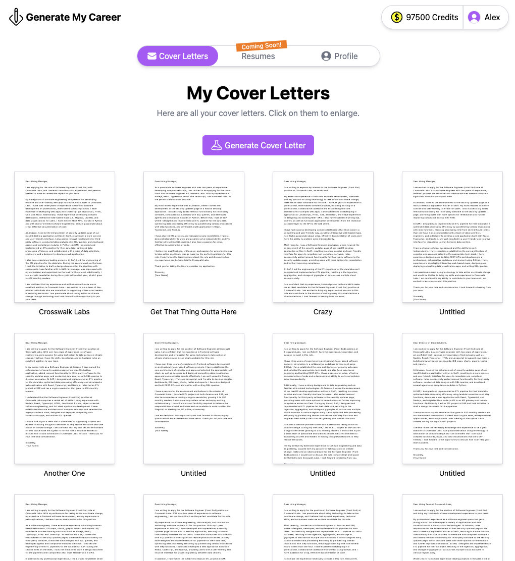 GitHub - portofalex/generate-my-career: A website for generating all ...