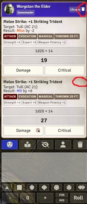With Enable Chat Merge, merged messages won't have the trash can icon ...
