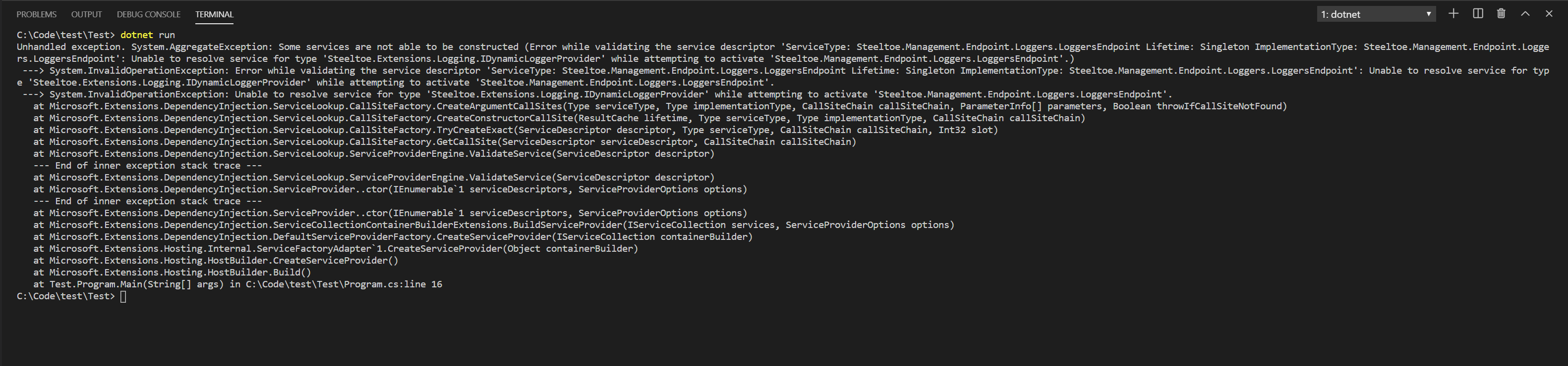 InvalidOperationException thrown when using LoggingActuators · Issue #167 · SteeltoeOSS/Steeltoe ...