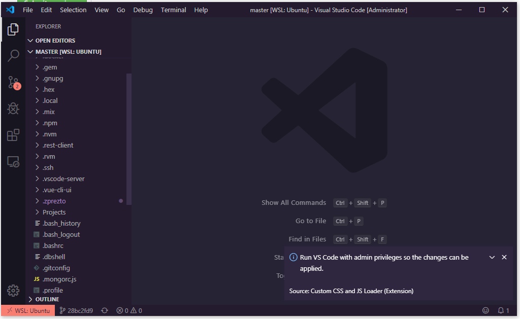 Requires Admin Privileges Even Tho It Was Ran As Administrator · Issue 107 · Be5invis Vscode