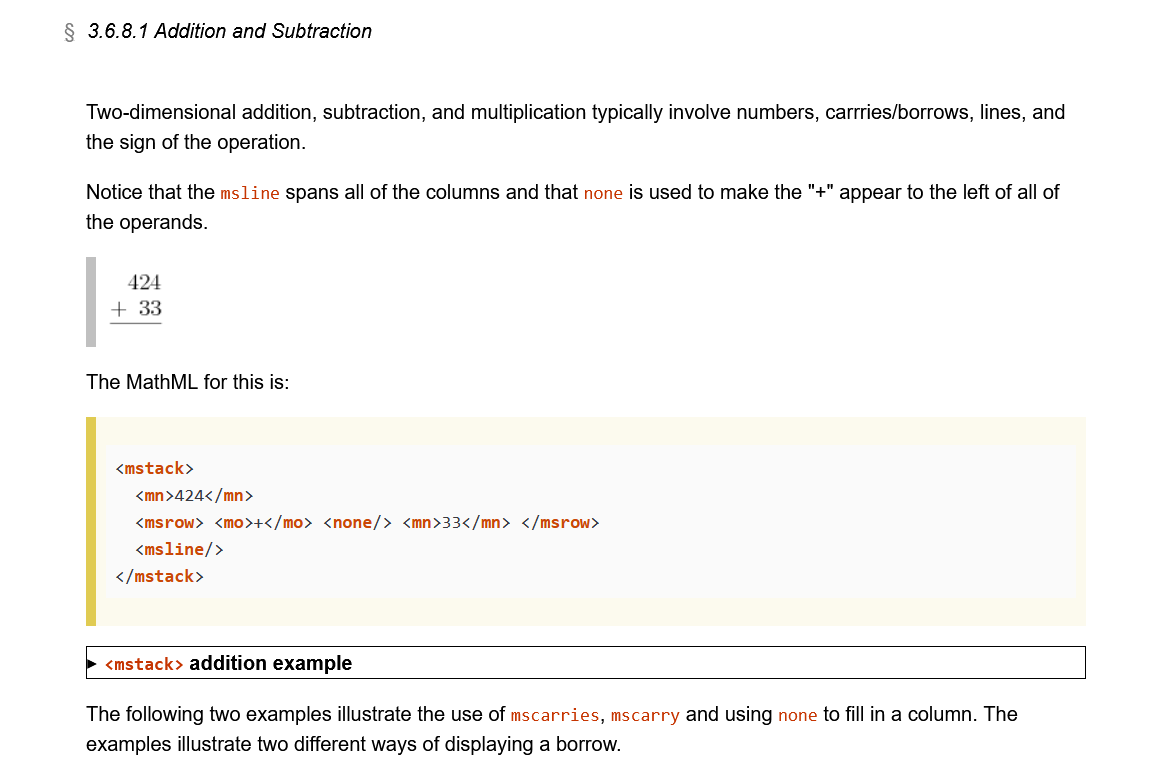 Make examples foldable · Issue #271 · w3c/mathml · GitHub