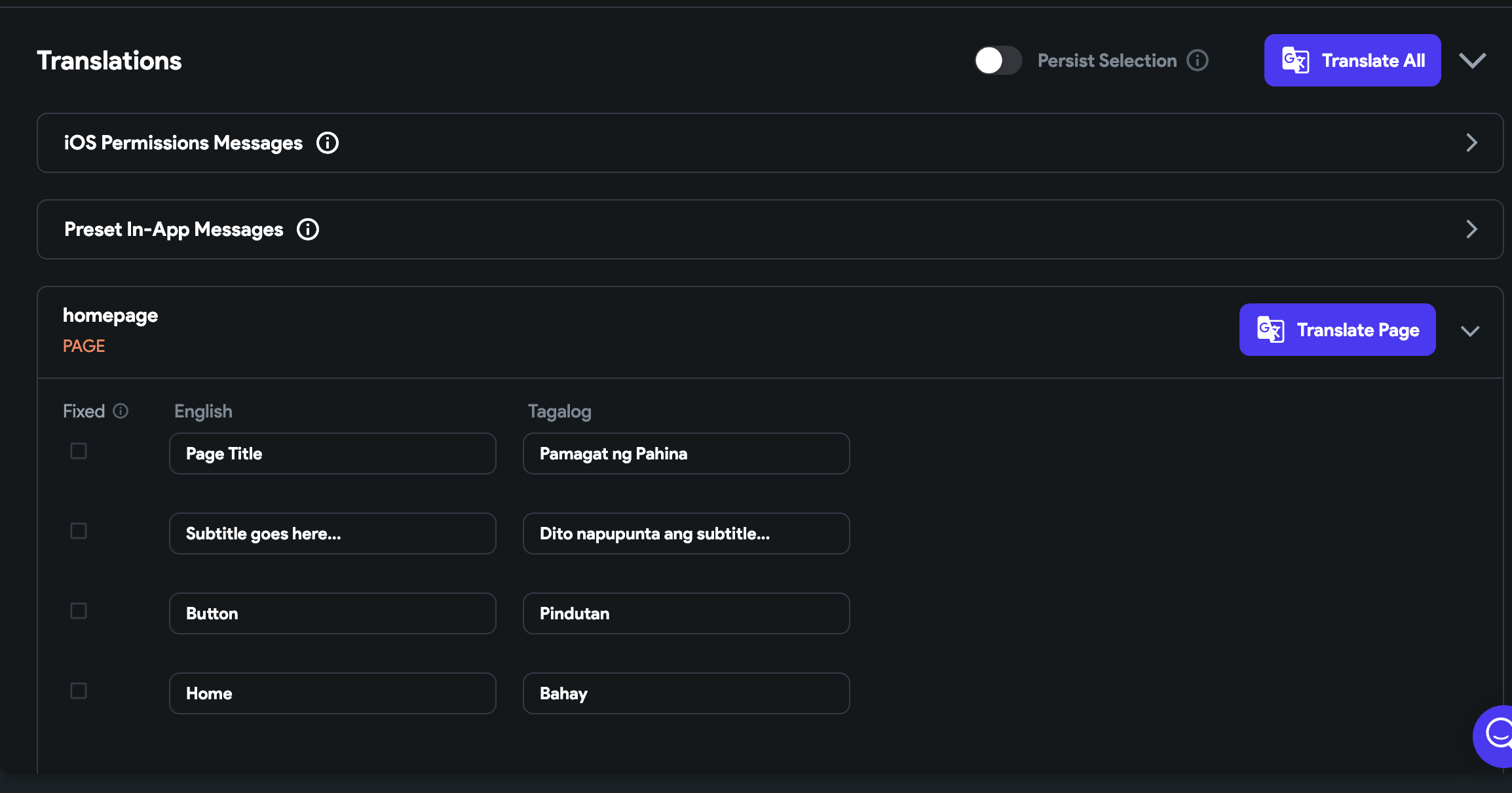 Tagalog Translation Not Working · Issue 1107 · Flutterflow Flutterflow Issues · Github