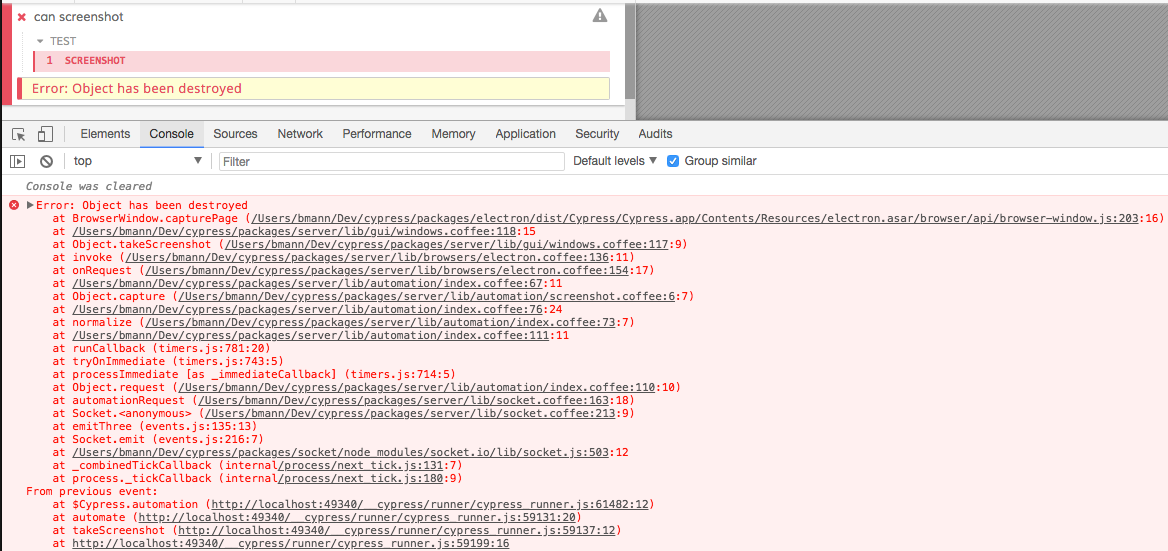 Object has been destroyed · Issue #1546 · cypress-io/cypress · GitHub