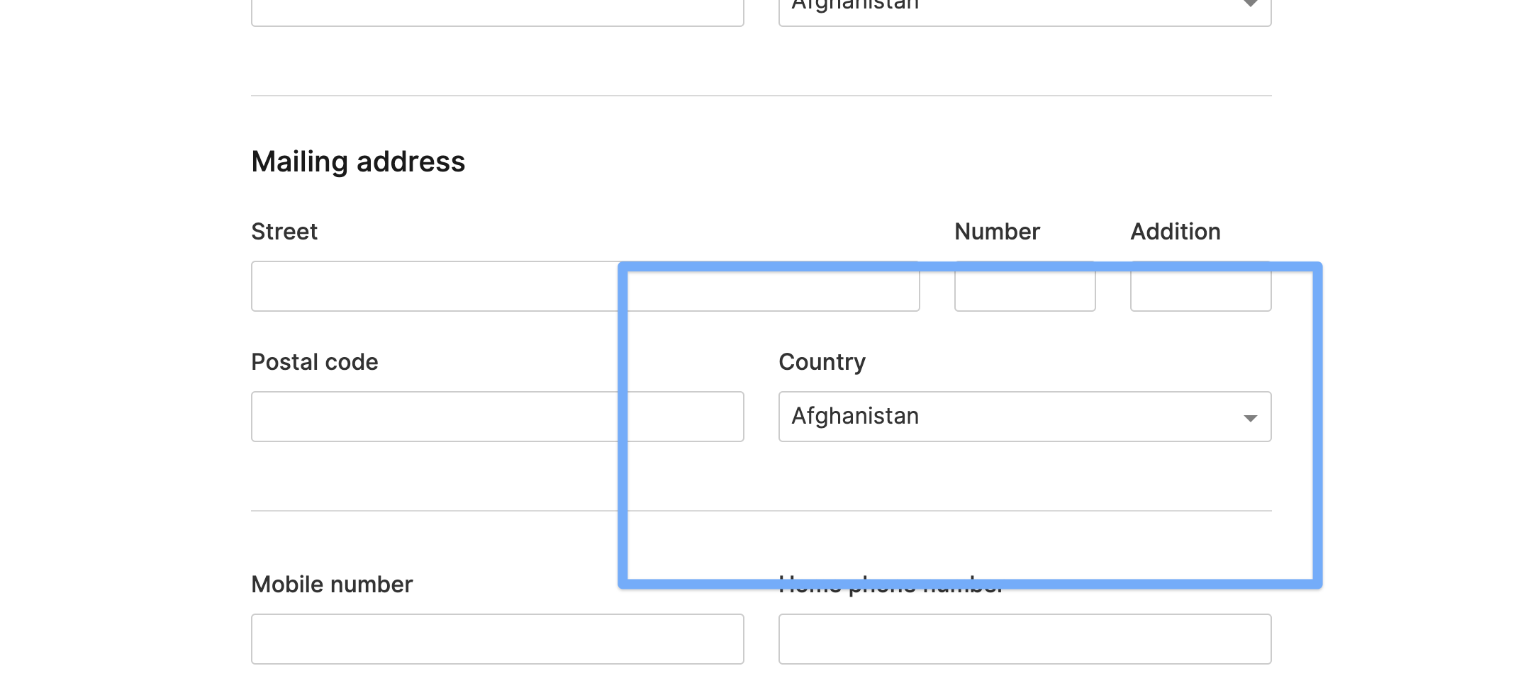Improvement to registration form - default country · Issue #168 ...