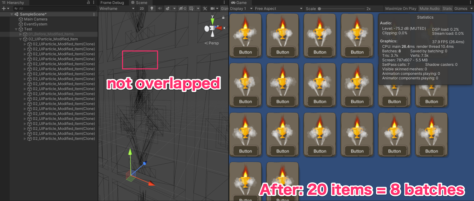 Drawcall raised using UIParticle component · Issue #174 · mob-sakai/ParticleEffectForUGUI · GitHub