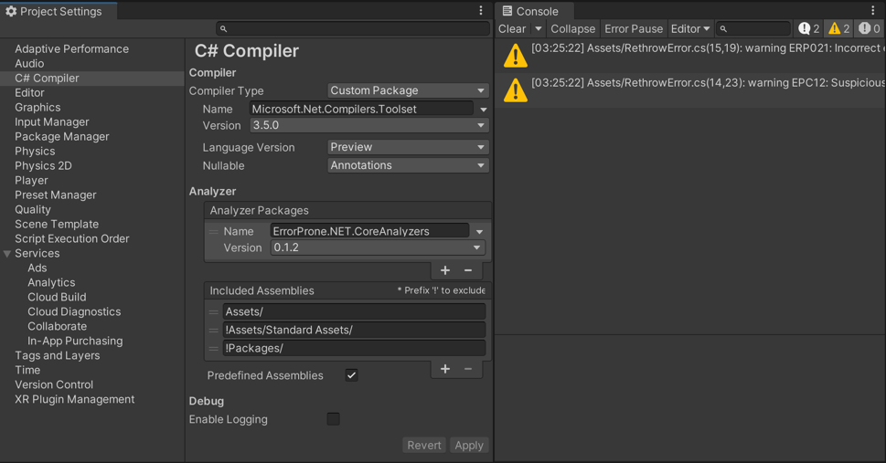 Support Roslyn analyzer · Issue #9 · mob-sakai/CSharpCompilerSettingsForUnity · GitHub