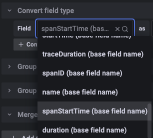 Rename Duration / Start time labels to prevent collision between traces and spans · Issue #63740 ...