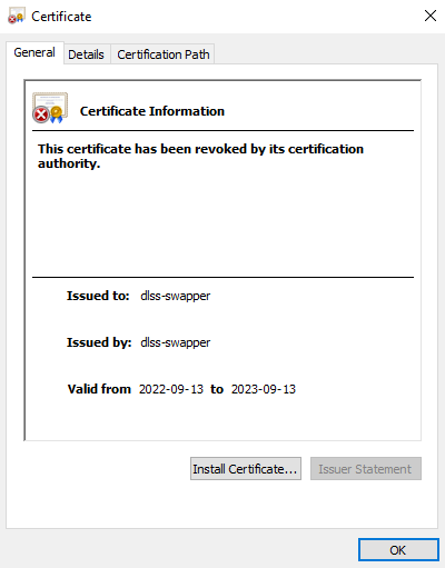 [BUG] This certificate has been revoked by its certification authority ...