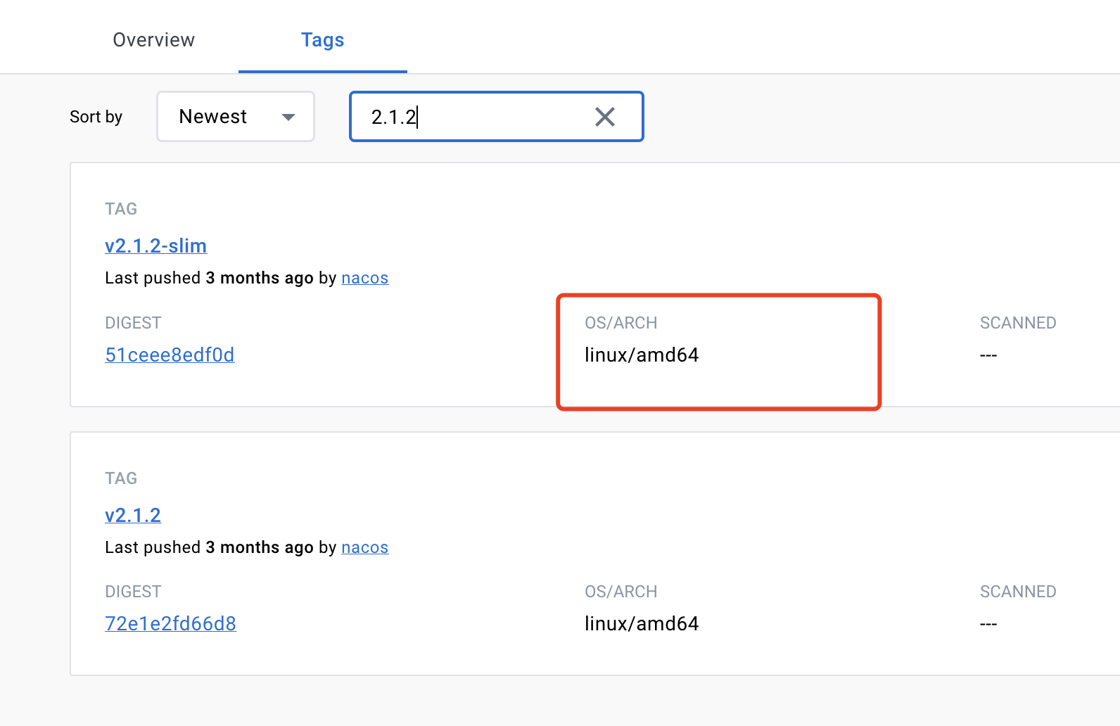 Why 2.0.4-slim support arm64 arch, but 2.1.2-slim missed it? · Issue #10109 · alibaba/nacos · GitHub