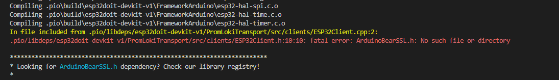 ESP32 libdep issue · Issue #8 · grafana/arduino-prom-loki-transport · GitHub