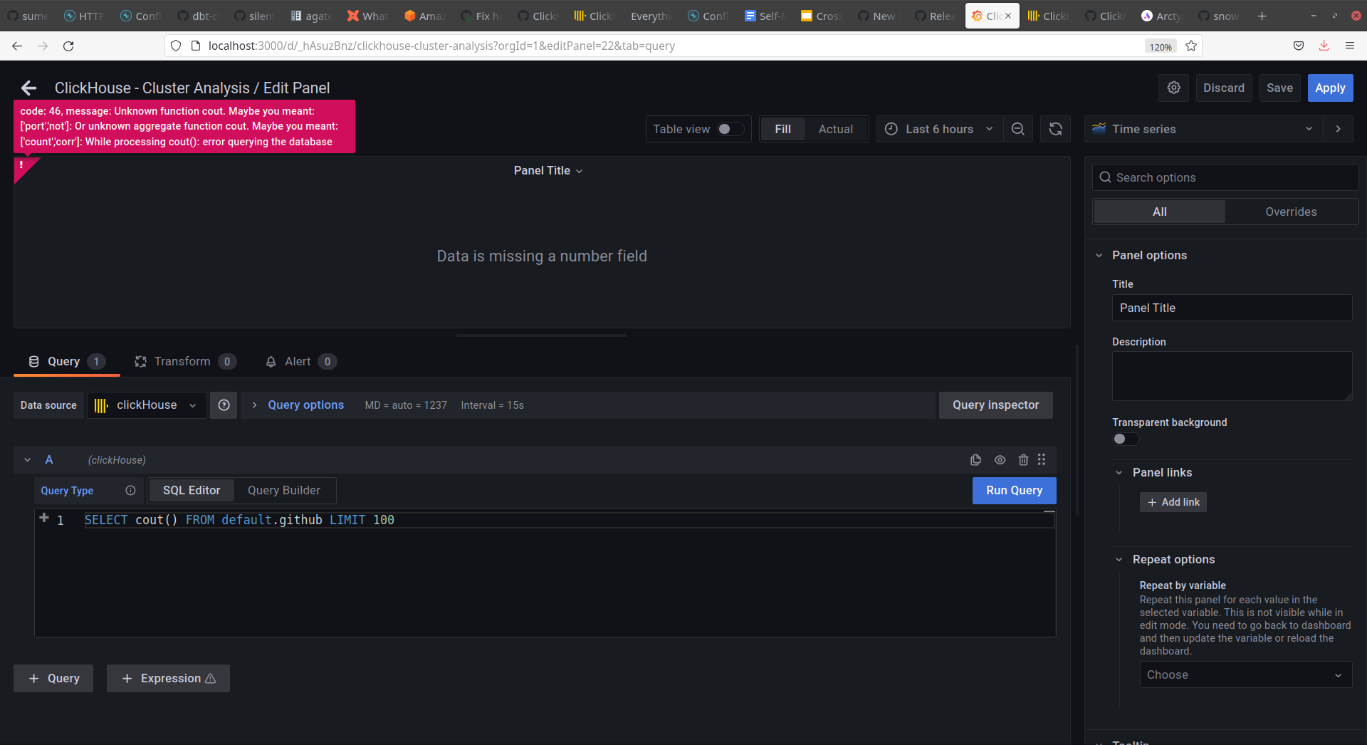 Table View should show error · Issue #109 · grafana/clickhouse-datasource · GitHub