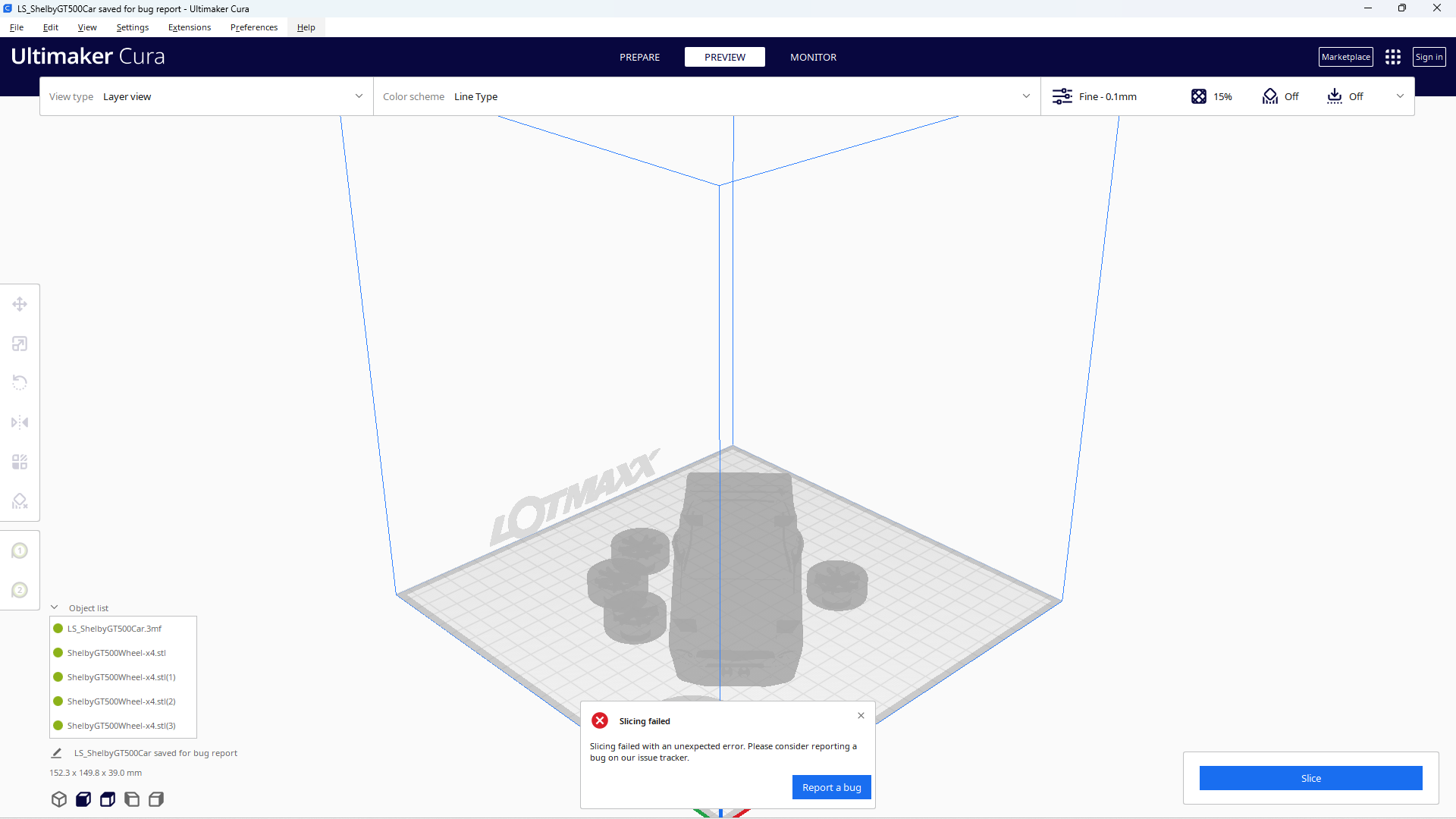 Failed To Slice · Issue 14893 · Ultimaker Cura · Github