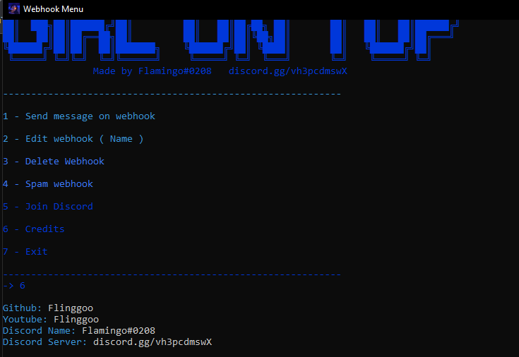GitHub - GotFlamingo/GirlHook: Something that can spam webhooks or delete them or something