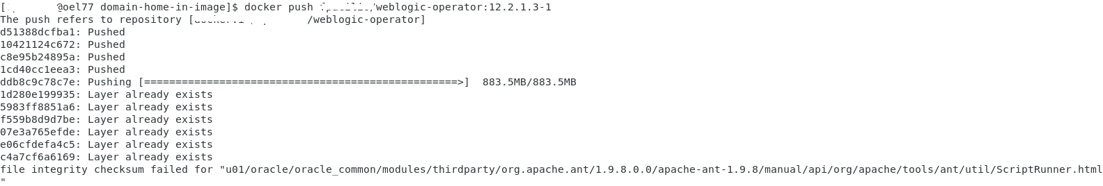 Checksum fails in a Docker image · Issue #1330 · oracle/weblogic ...