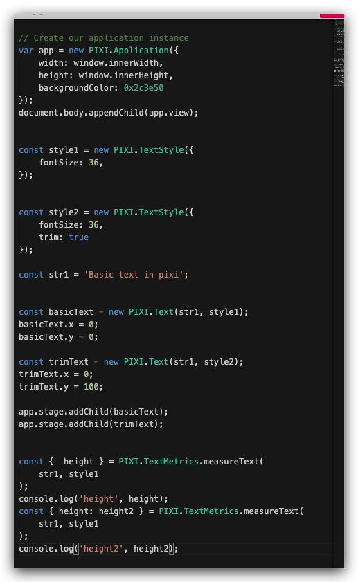 Bug: measureText api can not get correct size with trim text · Issue #9612 · pixijs/pixijs · GitHub