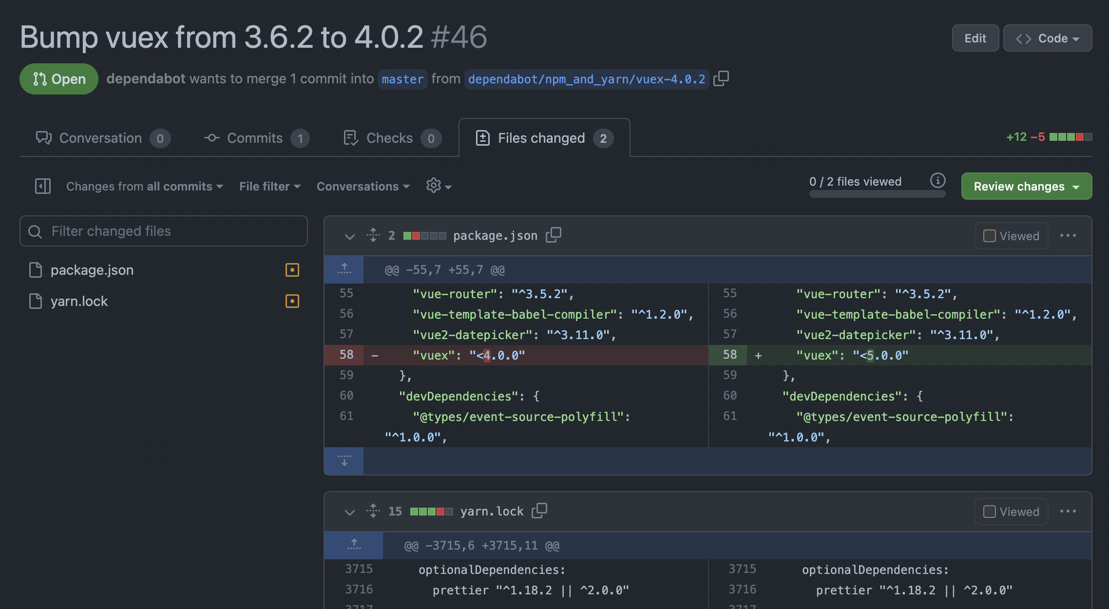Dependabot does not respect semver version ranges specified in package.json · Issue #5176 ...