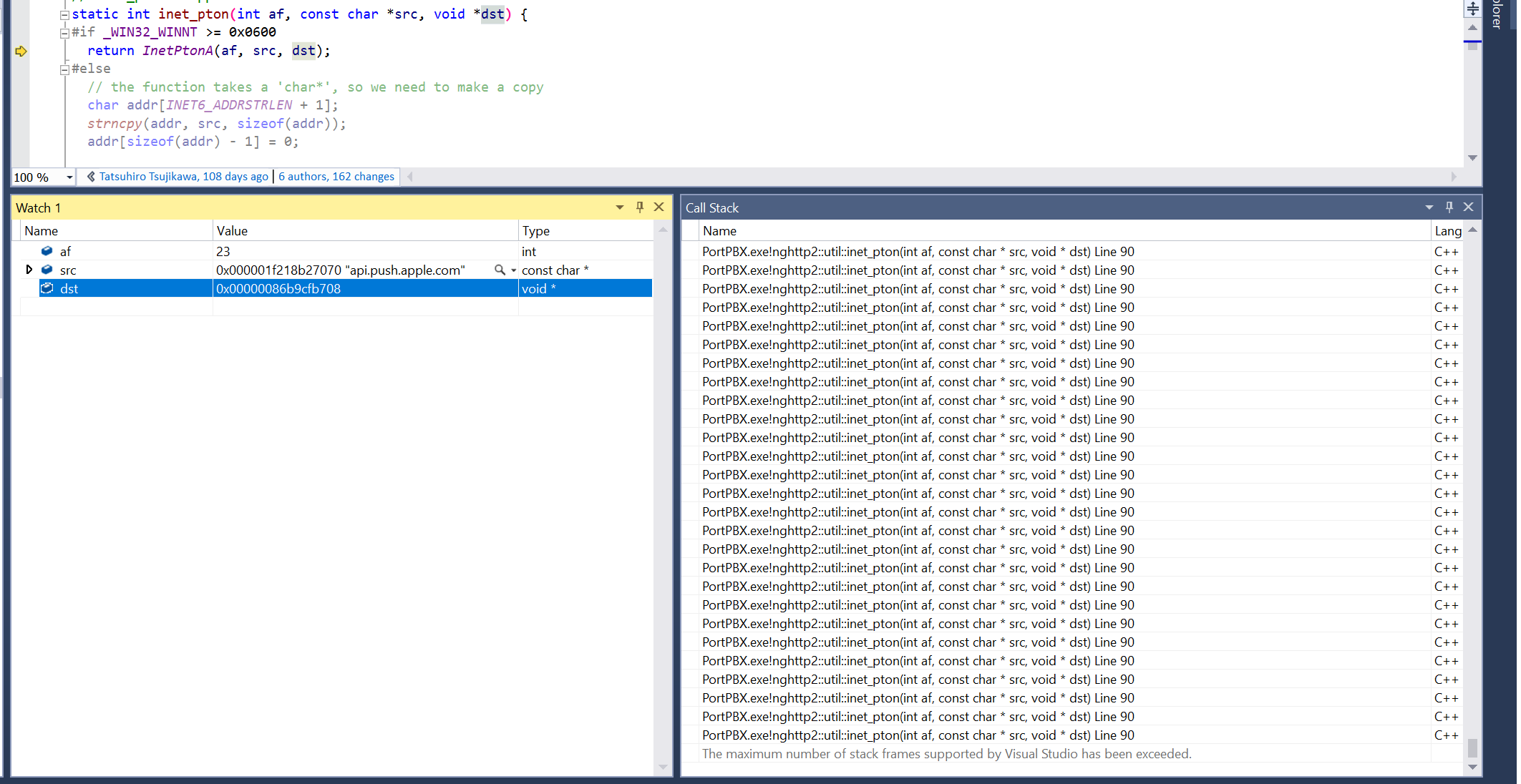 v1.30 is crashed with inet_pton on windows 10, x64 · Issue #1128 · nghttp2/nghttp2 · GitHub