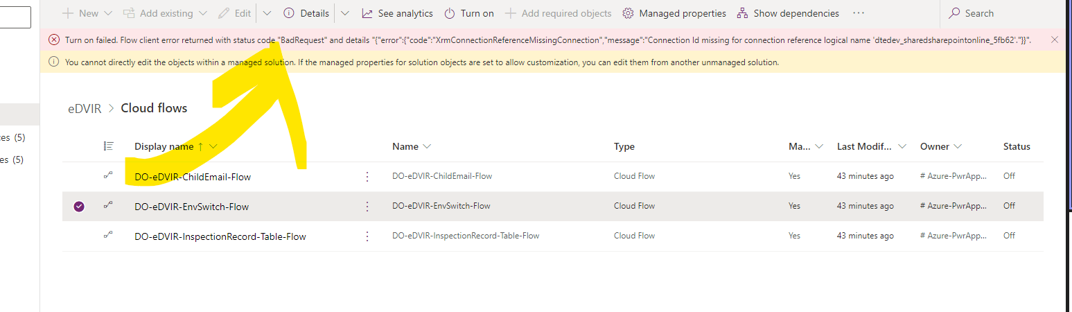 [ALM Accelerator - BUG]: Con Ref not being set properly failing to turn on flows · Issue #2401 ...