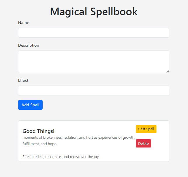 Guided Assignment React App With Api Data Fetching Magical Spellbook · Akash Coded Mern